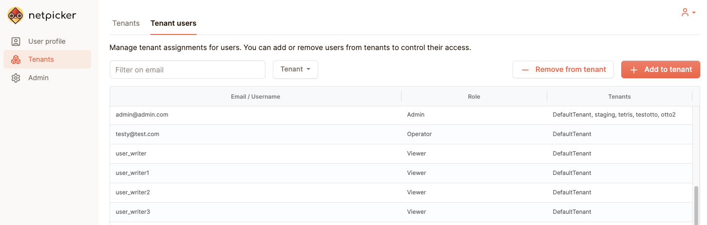 Using multiple tenants in Netpicker (multi-tenancy) – Netpicker